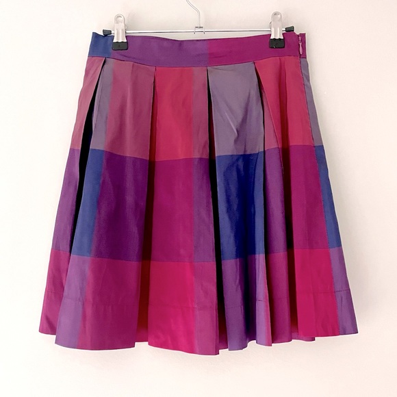 Kate Hill | Skirts | Kate Hill Purple Checker Box Pleated Circle Skirt ...
